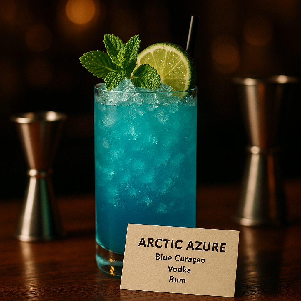 Arctic Azure, Refreshing Arctic cocktail with mint and citrus undertones