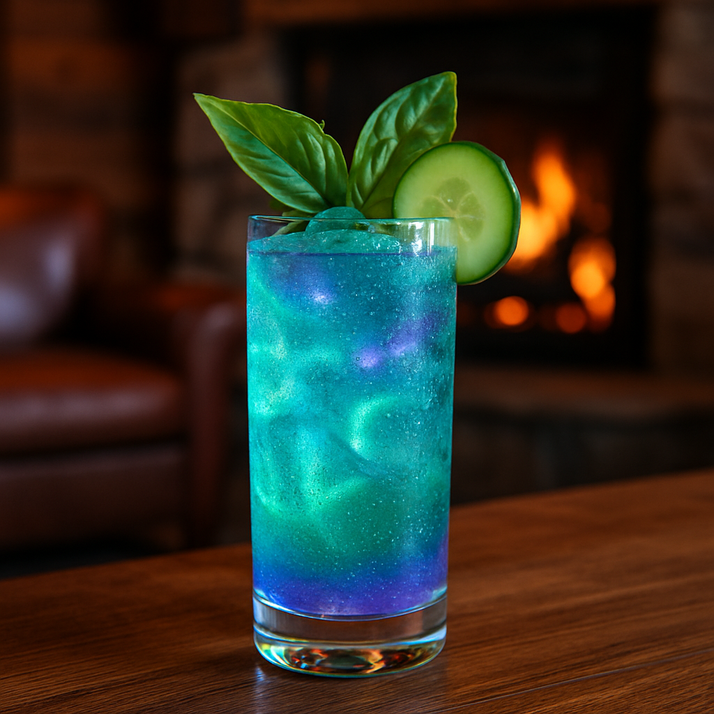 Aurora Sparkle, Capture the Northern Lights in a vibrant cocktail