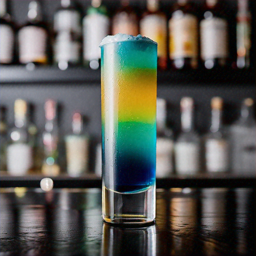 Aurora Swirl, Aurora Swirl cocktail with basil caviar spheres and glitter