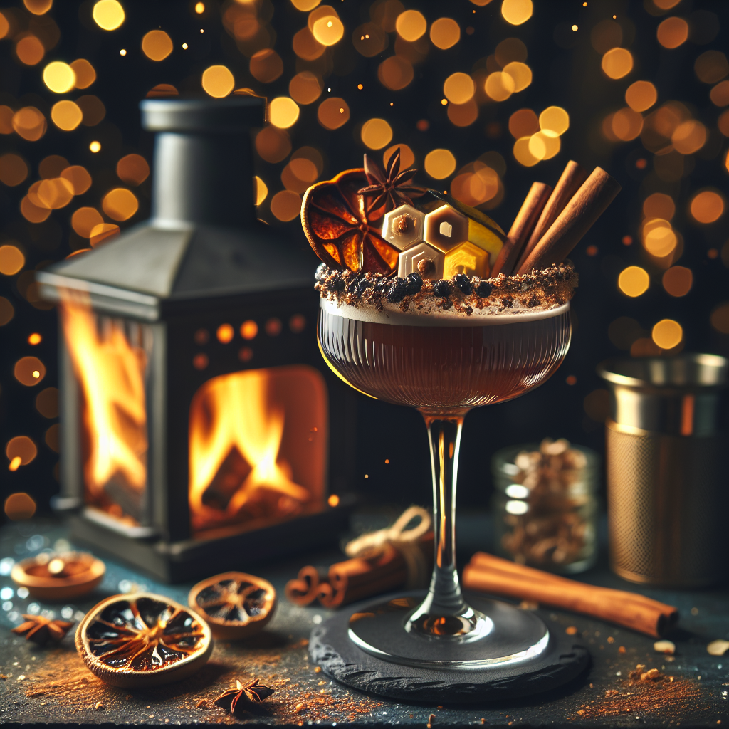 Autumn Ember Elixir, Toasted black sesame and corn liqueur cocktail ...