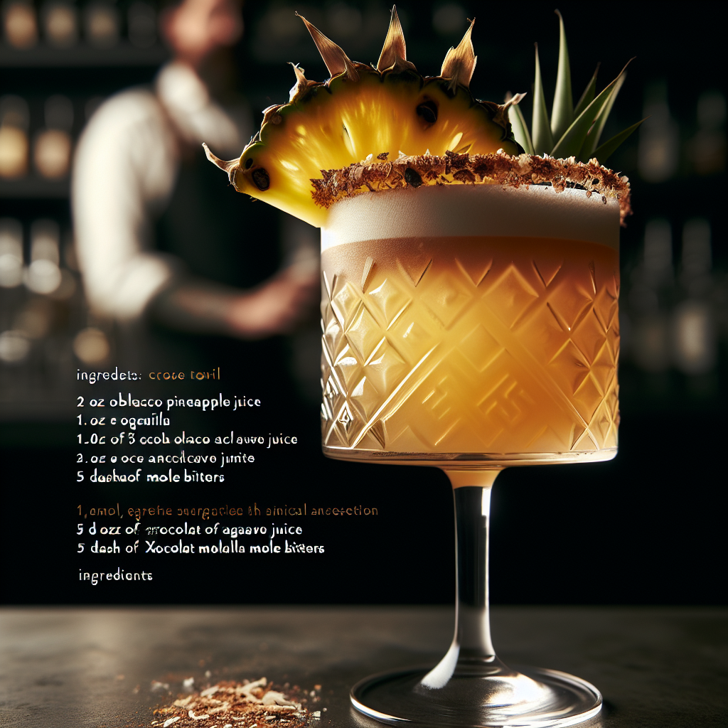 Aztec Sunrise Elixir, Exotic, balanced cocktail with pineapple juice ...