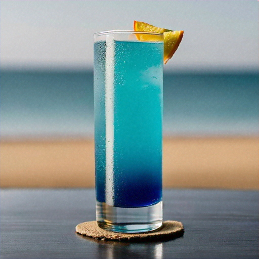 Azure Ginger Fizz, Refreshing cocktail with vodka, blue curaçao, and ...