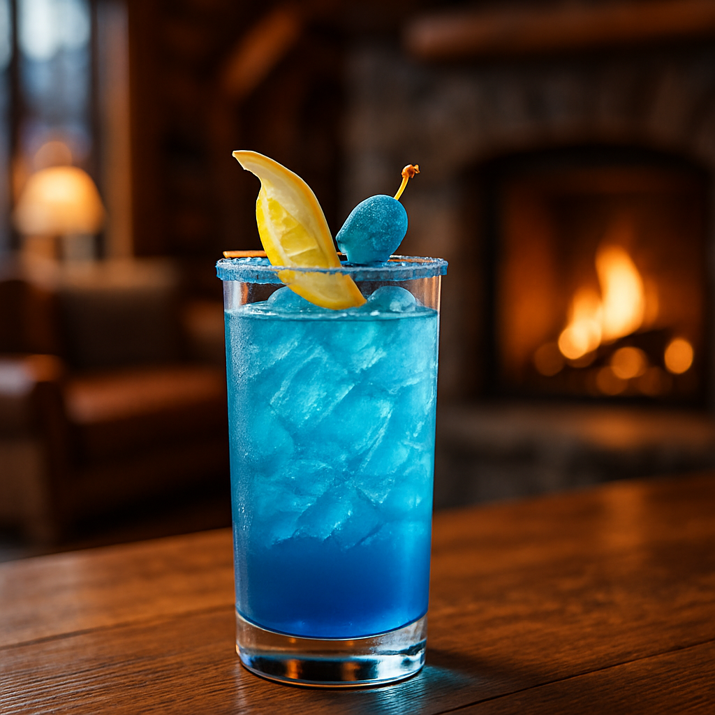 Azure Rapture, Vibrant blue cocktail with premium vodka and blue ...