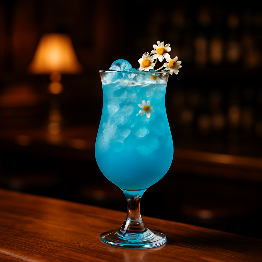 Azure Tranquility, Tropical cocktail with blue curaçao, pineapple ...