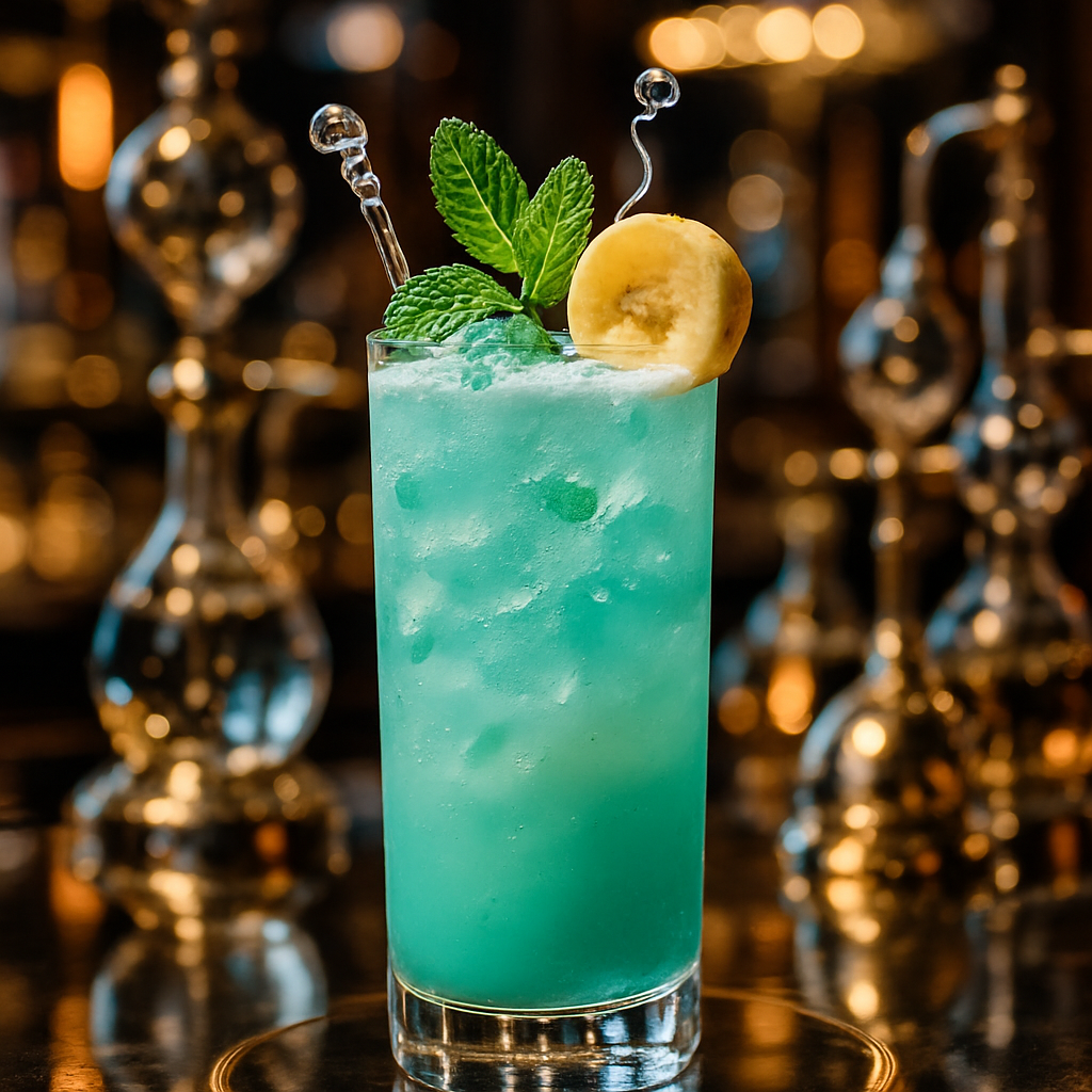 Banana Dream Float, Creamy tropical cocktail with banana, vanilla, and ...