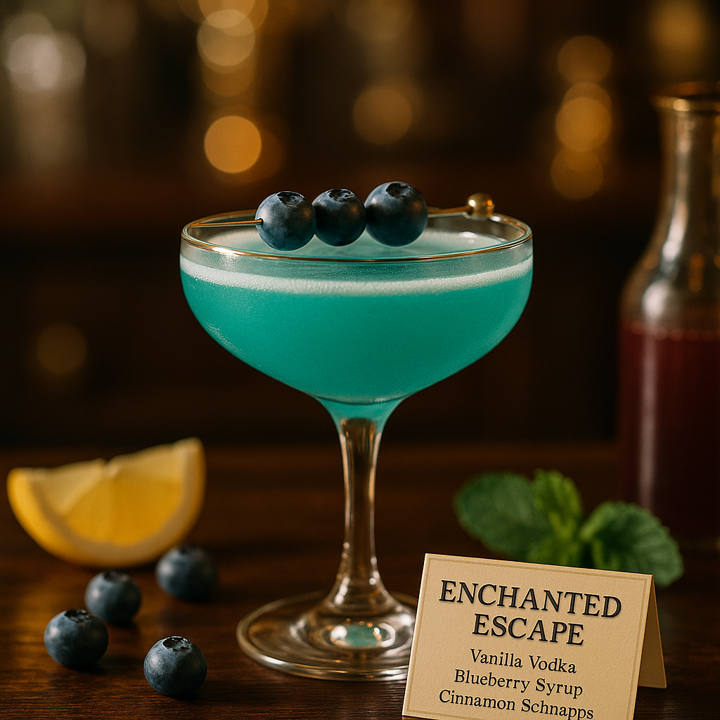 Blueberry Enchantment, Magical blueberry cocktail with exotic undertones