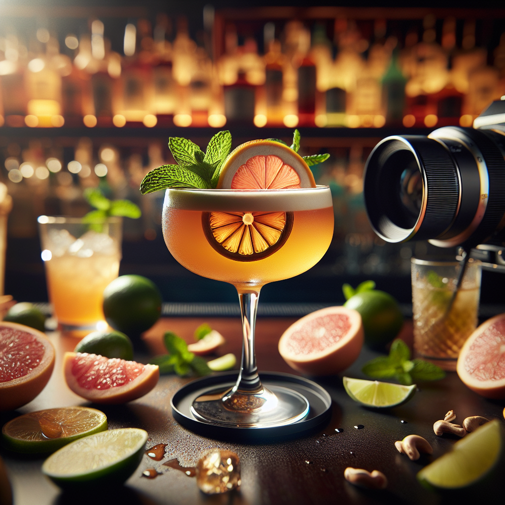 Caribbean Solstice, Tropical Cuban cocktail with citrus and orgeat richness