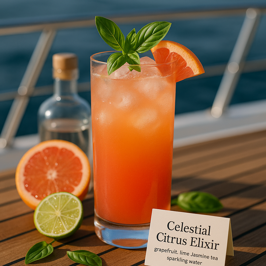Celestial Citrus Elixir, Vibrant citrus elixir with floral notes ...