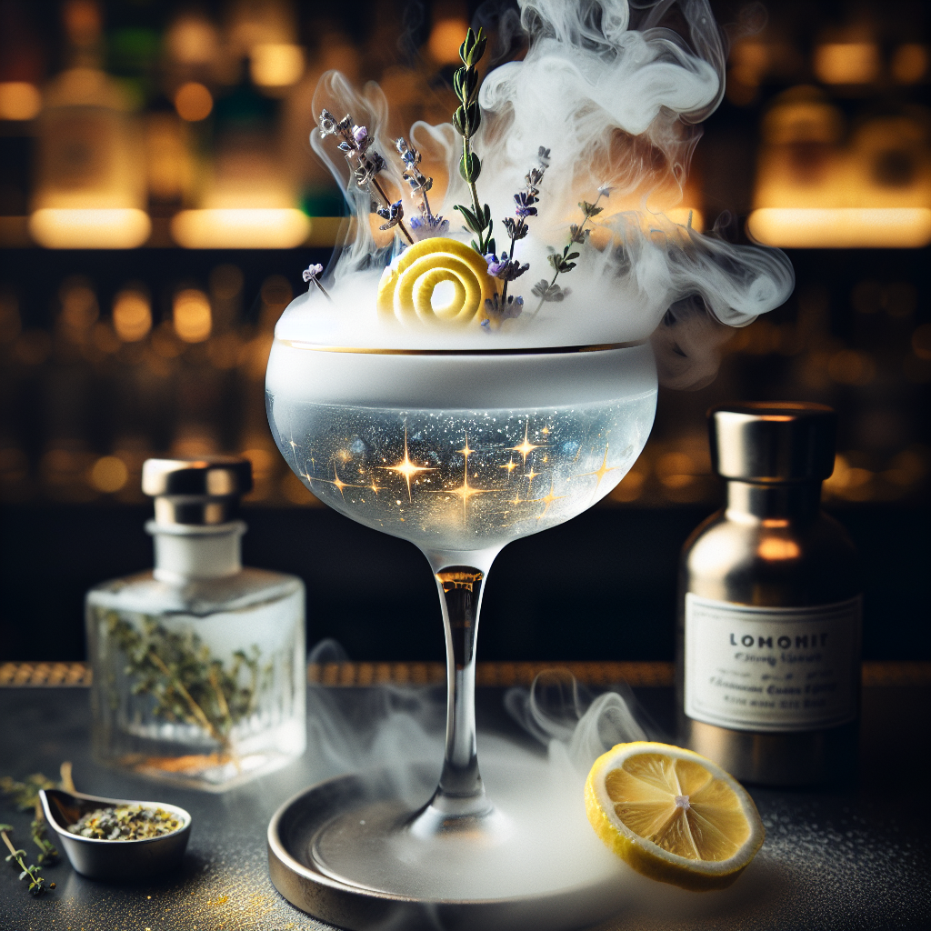 Celestial Mist, Ethereal cocktail with celestial mist effect and unique ...
