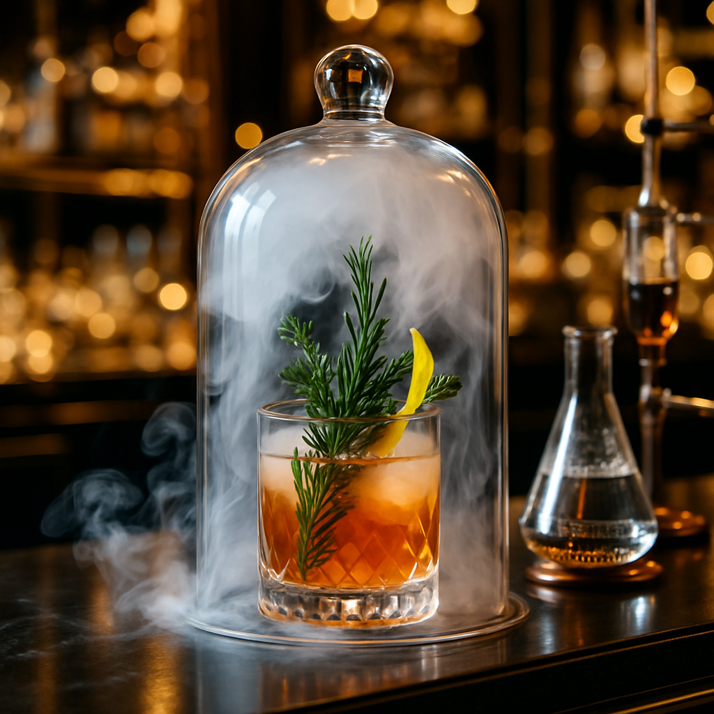 Celestial Smoke, A mesmerizing cocktail with cold smoke infusion technique