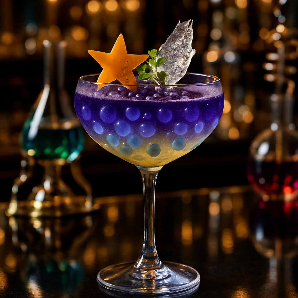 Celestial Sphere, Celestial cocktail with spherification technique