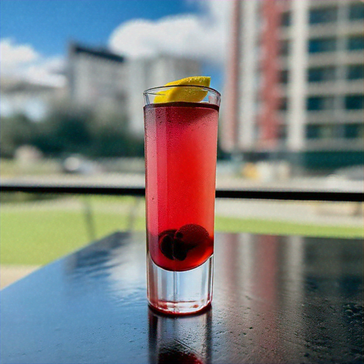 Cherry Bombshell, Vibrant shooter with Cherry Svedka, lime, and ...