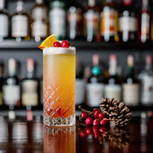 Christmas Cheer Fizz, Warm and joyful holiday cocktail with a festive sparkle