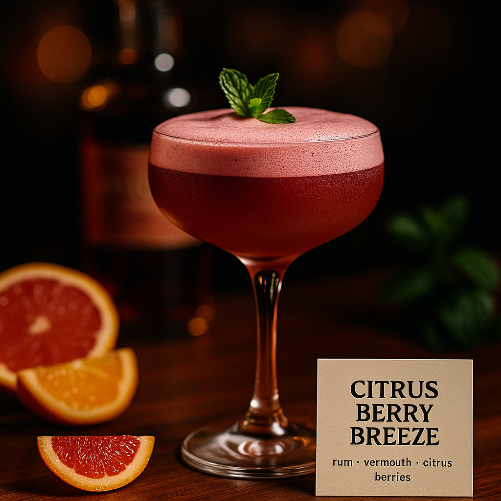 Citrus Berry Breeze, Warm rum, cinnamon vermouth, citrus, mixed berry ...