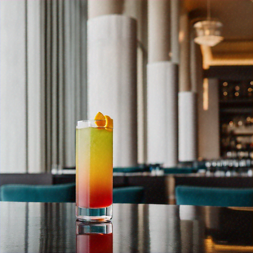 Citrus Mirage, Vibrant non-alcoholic citrus cocktail with herbaceous depth