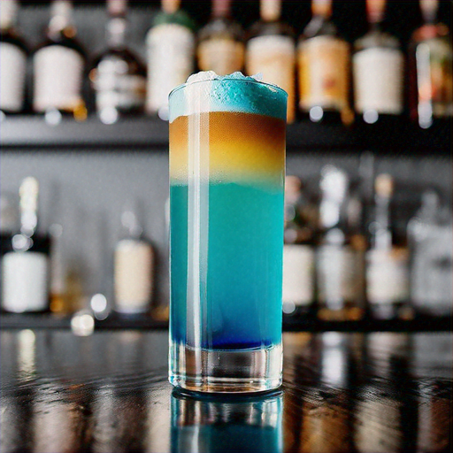 Cocktail 1, Refreshing Blue Lagoon Wave cocktail with tropical flavors