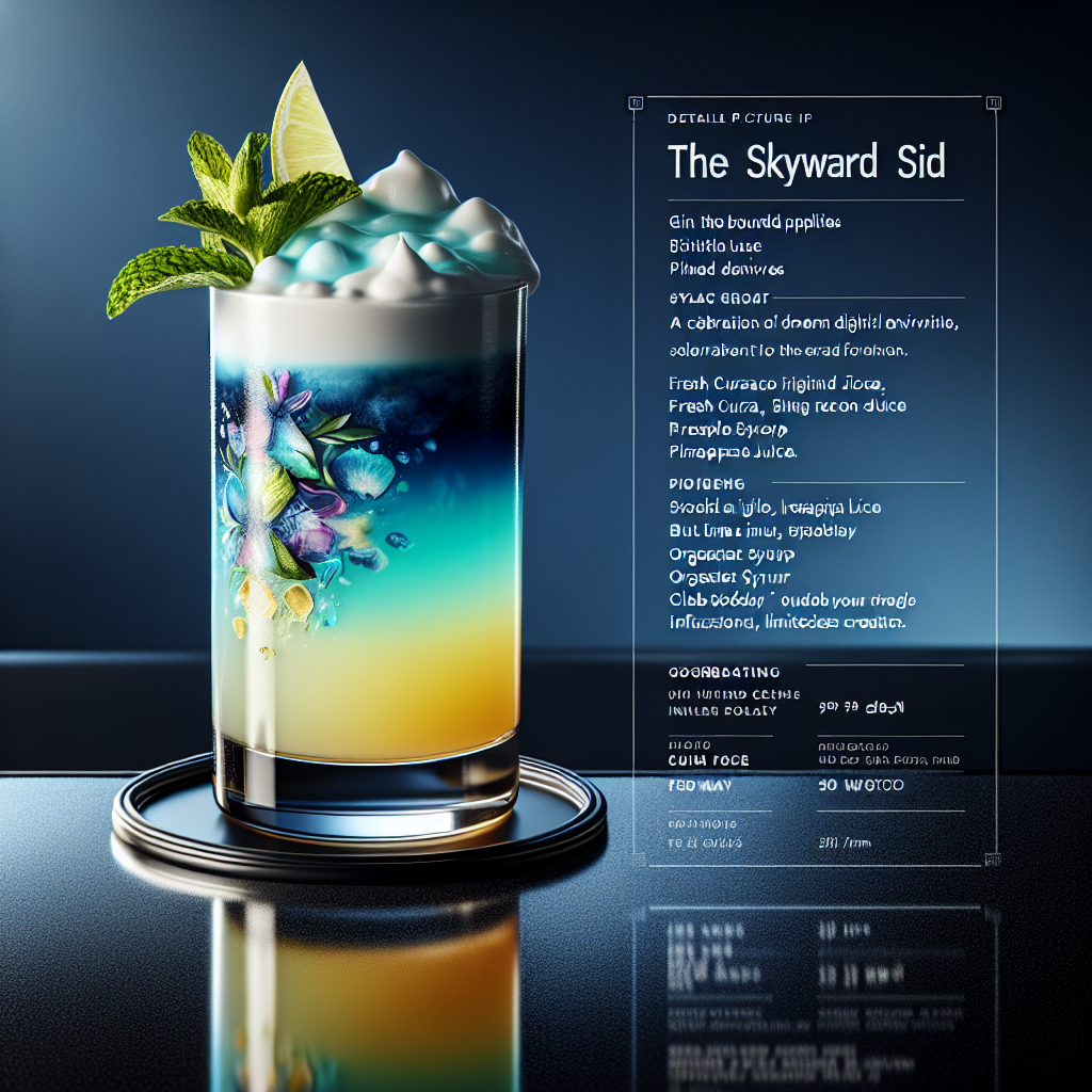 Cocktail Skyward Sip, Refreshing, vibrant cocktail for BlueSky launch ...