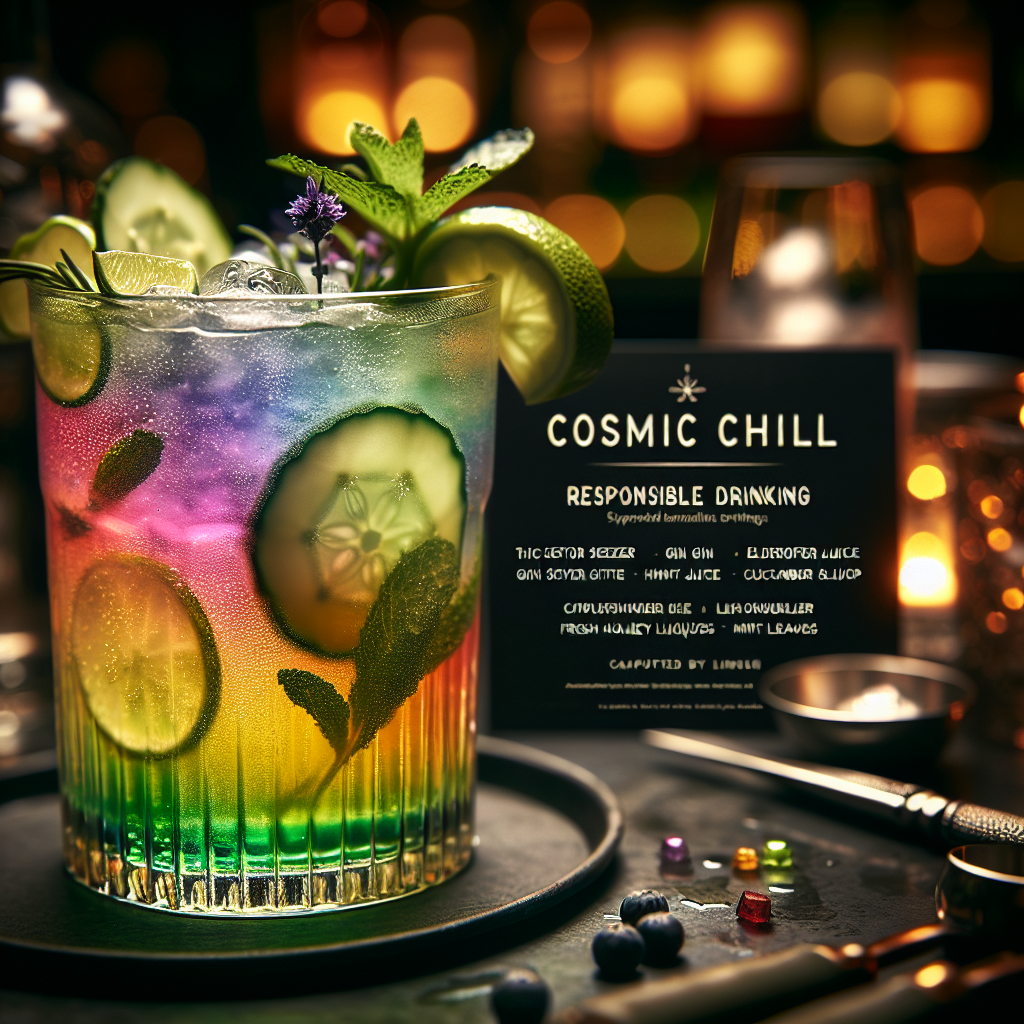Cosmic Chill, Balanced THC cocktail with vibrant, tangy flavors