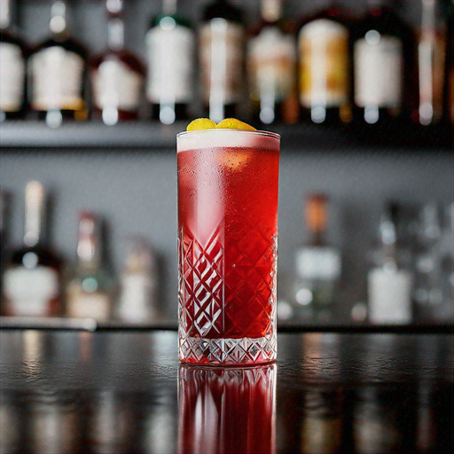 Crimson Ember, Bold, fiery cocktail with vibrant flavors
