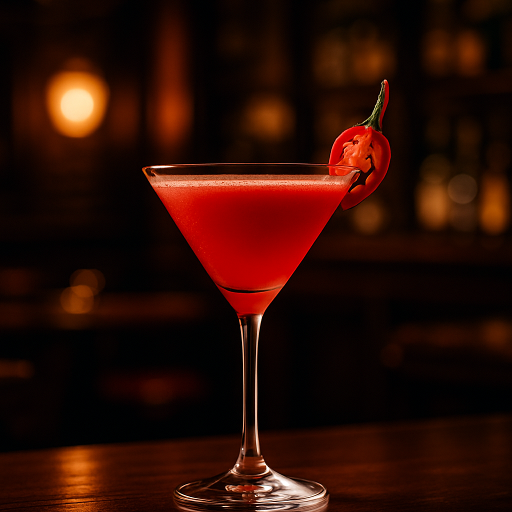 Crimson Flame, Fiery cocktail with vodka, cherry liqueur, lime, and hot ...