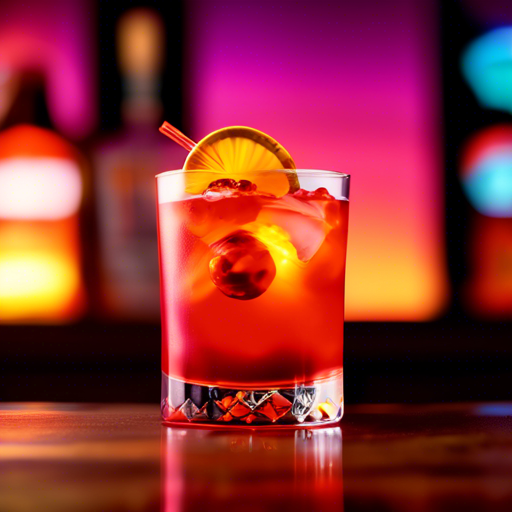 Crimson Sunset Spritz, Vibrant sunset cocktail with fruity notes and ...