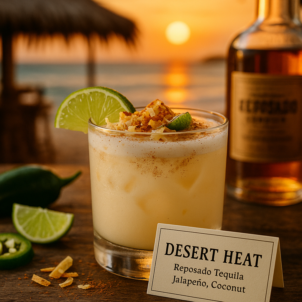 Desert Heat, Smoky, spicy, sweet cocktail with reposado tequila and ...