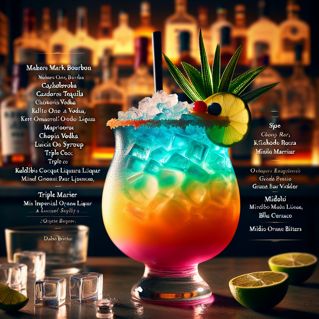 Desert Mirage, Vibrant cocktail capturing essence of desert summer night
