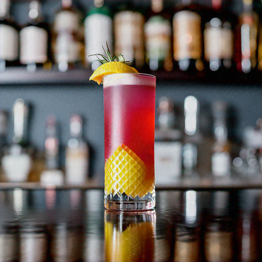 Desert Oasis, Exotic cocktail with prickly pear, red chili, and ...