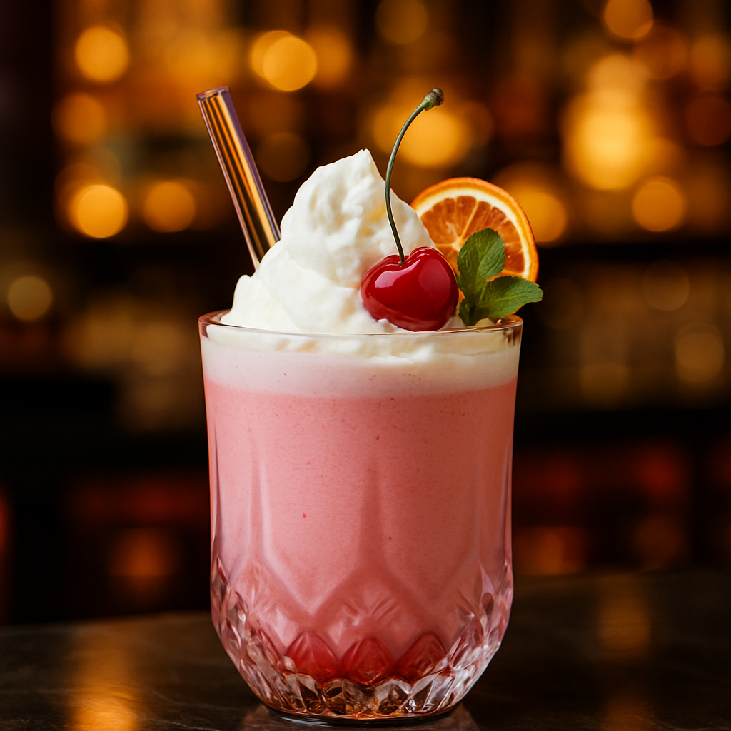 Diner Dream, Nostalgic milkshake cocktail with brandy, sloe gin, and ...