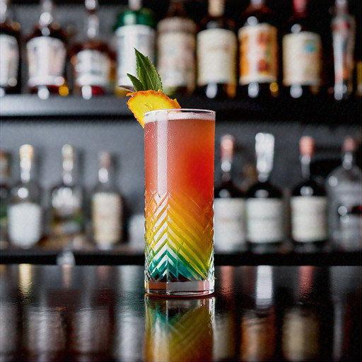 Drink Caribbean Zephyr, Refreshing tropical cocktail with dark rum and ...