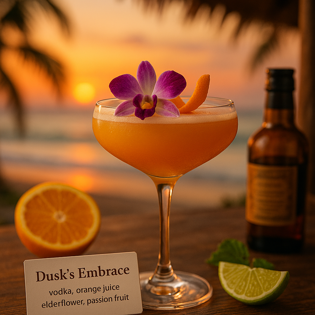 Dusk's Embrace, Sophisticated citrus and elderflower cocktail