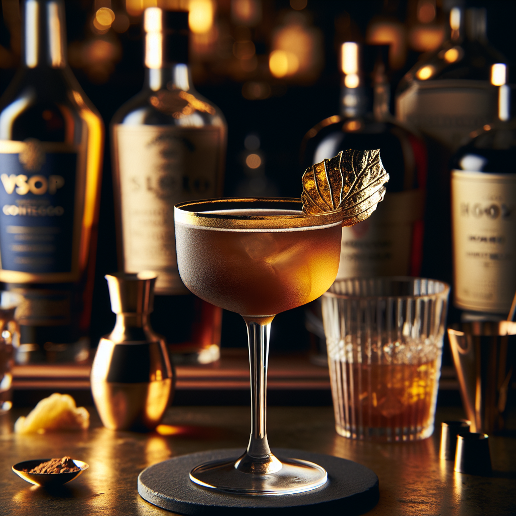 Eclipse of Elegance, Sophisticated cocktail with cognac and exotic flavors