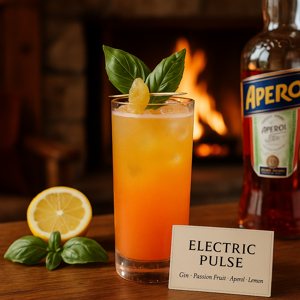 Electric Pulse, Vibrant gin cocktail for high-energy music venues