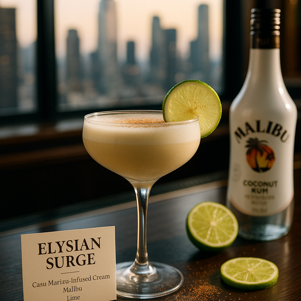 Elysian Surge, Bold, tropical, harmonious cocktail for adventurous palates