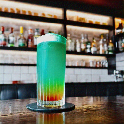 Emerald Elixir, Enchanting cocktail with tropical and citrus flavors