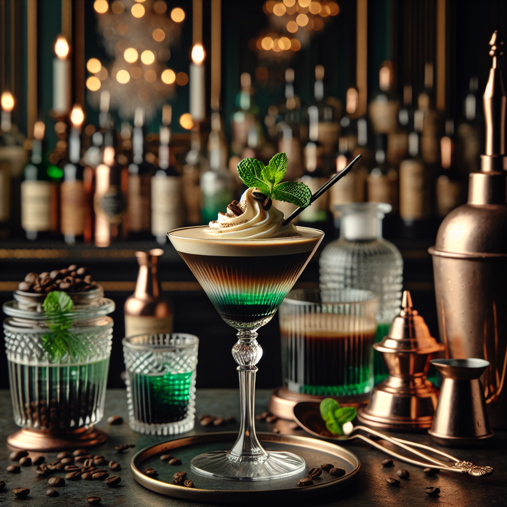 Emerald Espresso Elixir, Caffeine-infused cocktail with coffee, mint ...