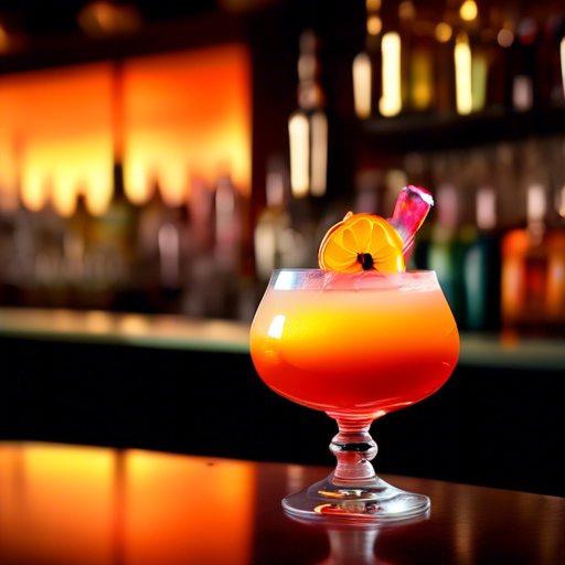 Ephemeral Sunset, Layered cocktail with sweet, tart, and slightly ...