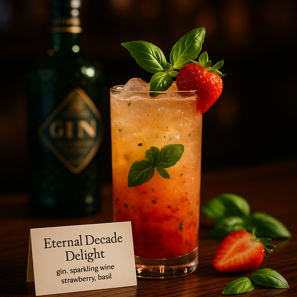 Eternal Decade Delight, Refreshing cocktail celebrating a decade of success and innovation