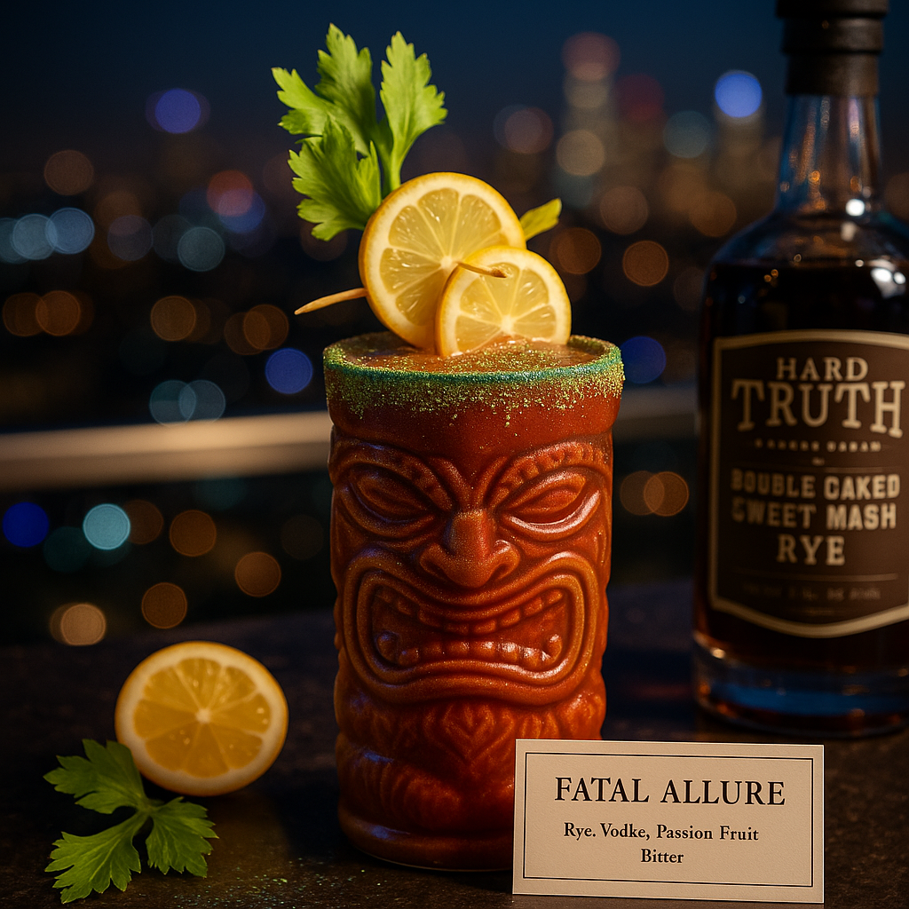 Fatal Allure, Fatal Allure cocktail with neoclassic and tiki influences