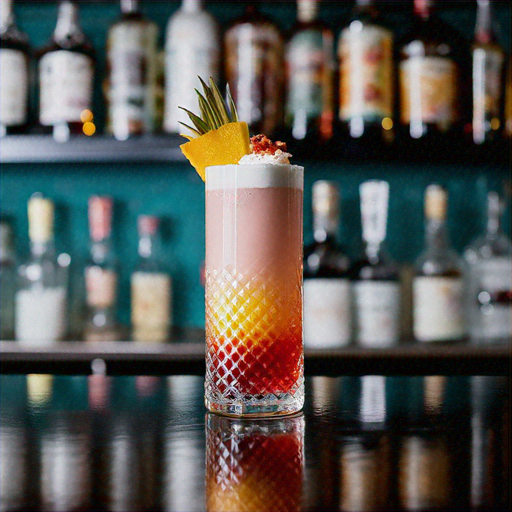 Fiery Coco-Chili, Bold cocktail with coconut, chile, and vanilla essence