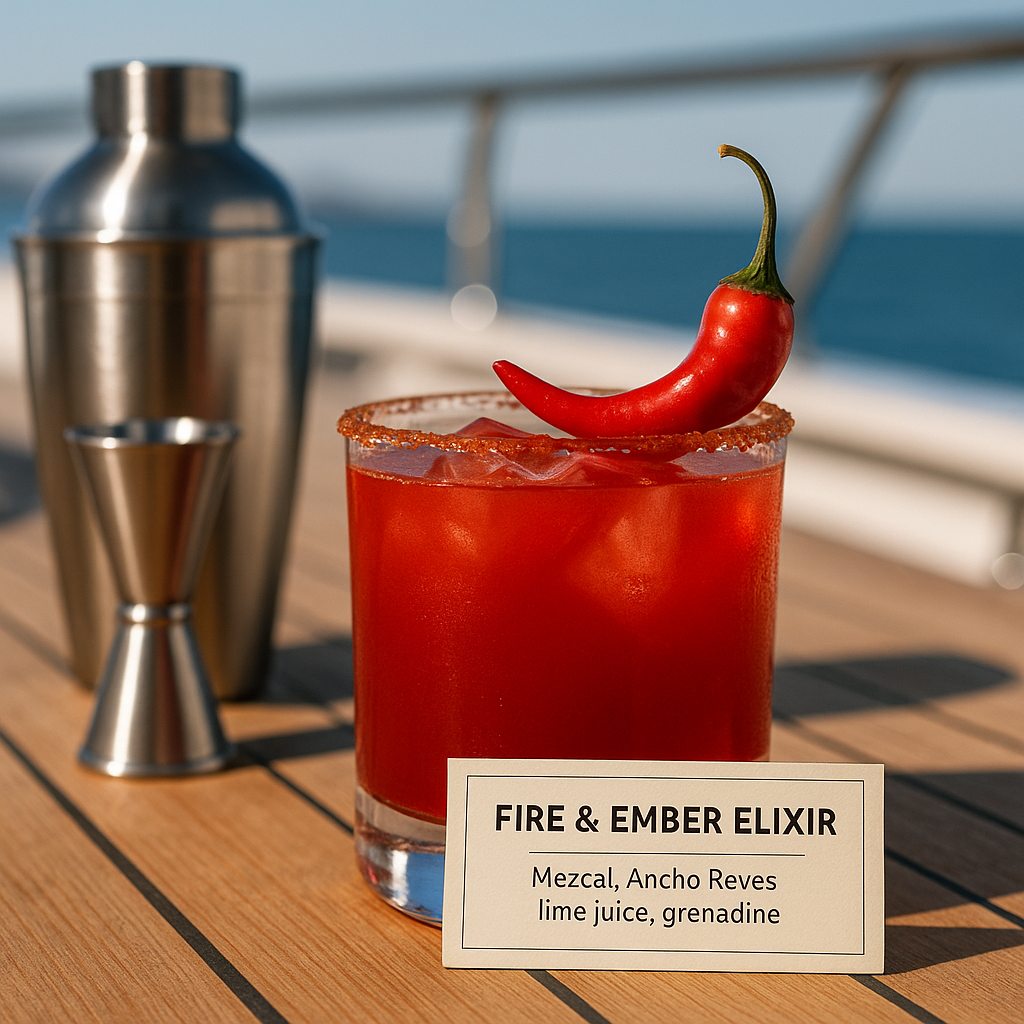 Fire & Ember Elixir, Bold and spicy cocktail with a fiery kick
