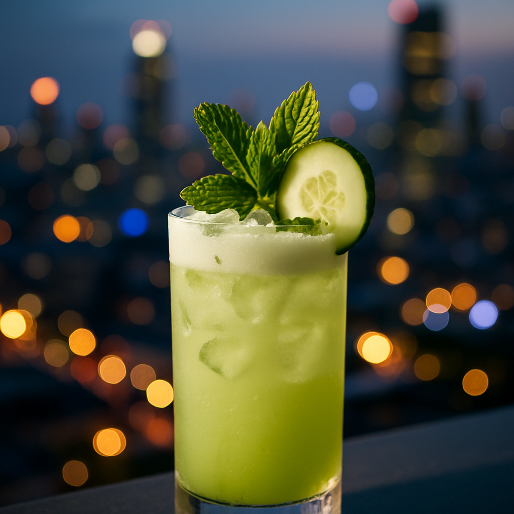 Garden Breeze, Refreshing gin cocktail with green apple syrup and ...