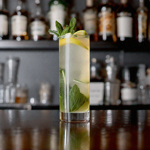Garden Highball, Refreshing herb-infused cocktail with cucumber, basil ...