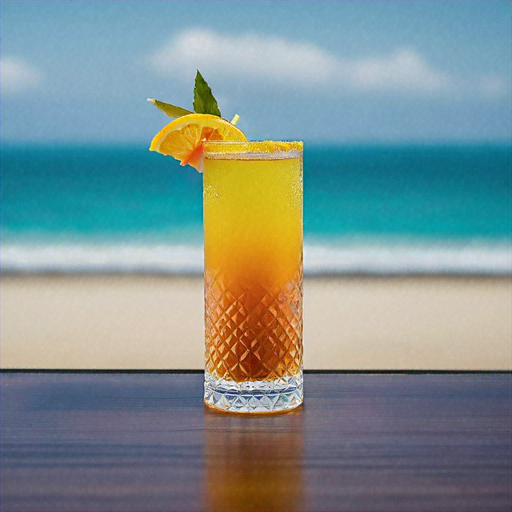 Golden Citrus Elixir, Radiant cocktail with El Dorado rum, lemon, triple sec
