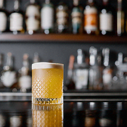 Golden Ember Elixir, Smoky whiskey ginger beer cocktail with citrus and ...