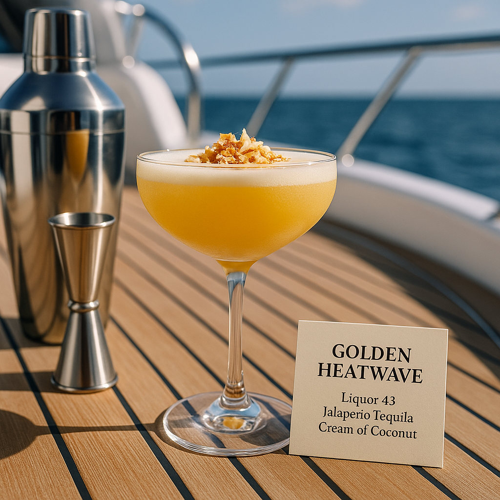 Golden Heatwave, Bold cocktail with Liquor 43, jalapeno, and coconut ...