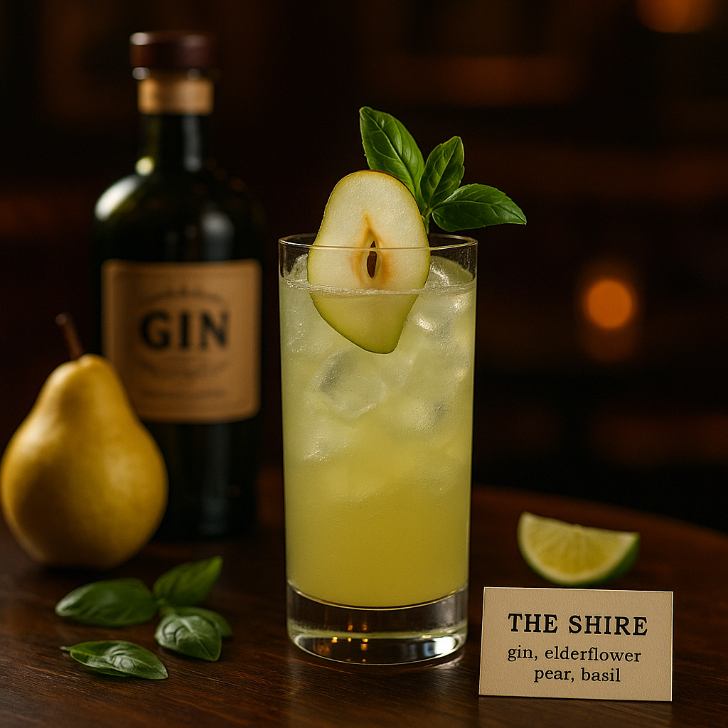 Hobbit Hole, Earthy, refreshing cocktail inspired by The Shire