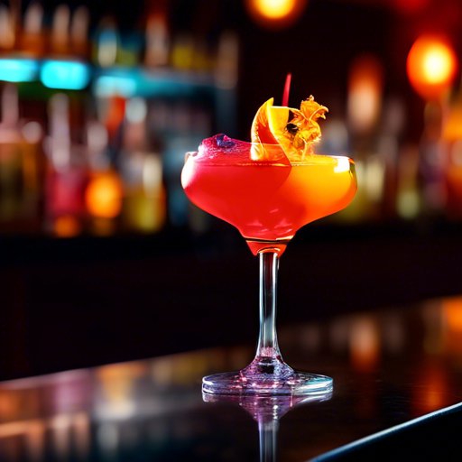 Inferno Sunset, Spicy citrus cocktail with a fiery kick
