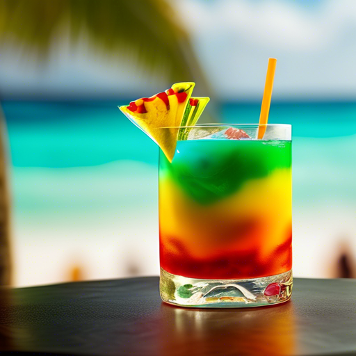 Jamaican Sunset Rhythm, Vibrant Bob Marley-inspired cocktail with ...