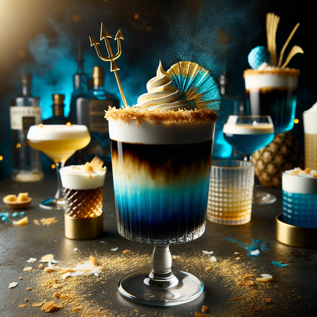 King Of The Sea, Poseidon-inspired cocktail with dark rum and ambrosia ...
